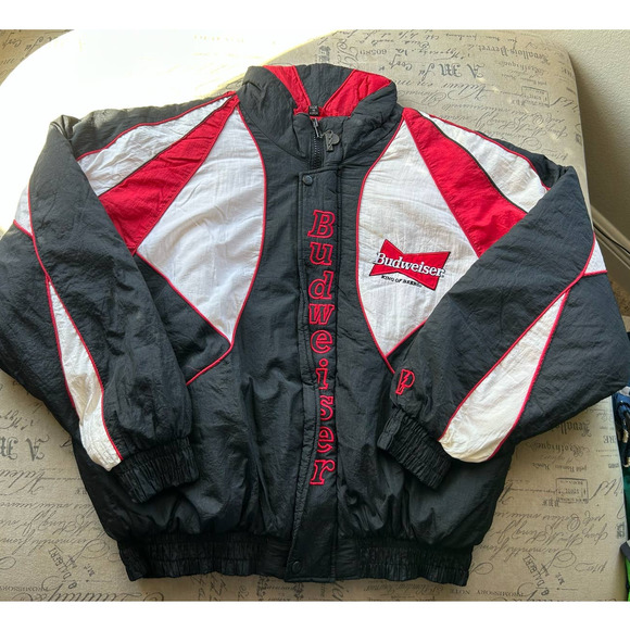 Pro Player | Jackets & Coats | Vintage Pro Player Budweiser King Of Beer Puffer Jacket | Poshmark
